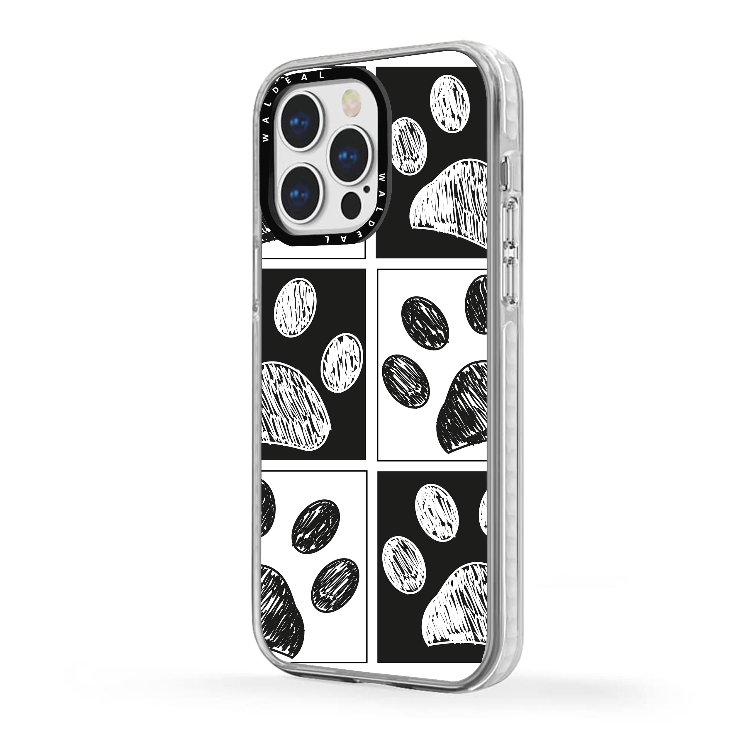 Waldeal Dog Paw Phone Case for iPhone 14 Pro Case, Anti-Scratch Hard Back Built-in TPU Bumper Shockproof Protective Cover for iPhone 14Pro Case