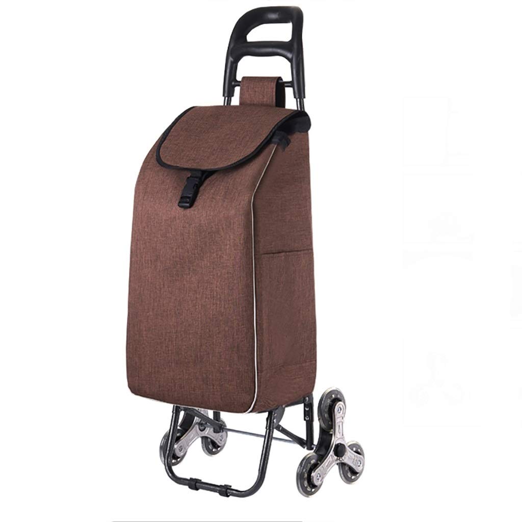 SH-gwtc Shopping Trolley,Foldable Shopping Cart 2 Wheels Climbing Trolly/Waterproof Shopping Bag/Collapsible Push Pull Carts (Color : A)