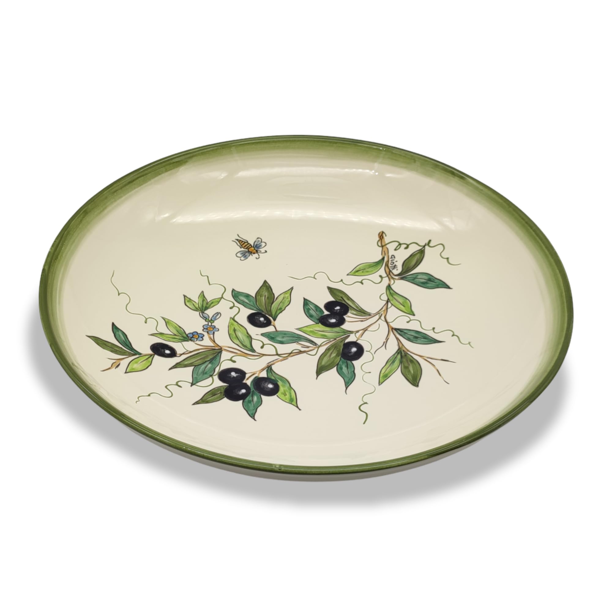 X Large Ceramic Bowl for Kitchen - Italian dinnerware pasta bowl - Platter serving tray - Hand painted Tuscan pottery bowls - Made in Italy plates set - Ceramics salad tuscan soul pottery