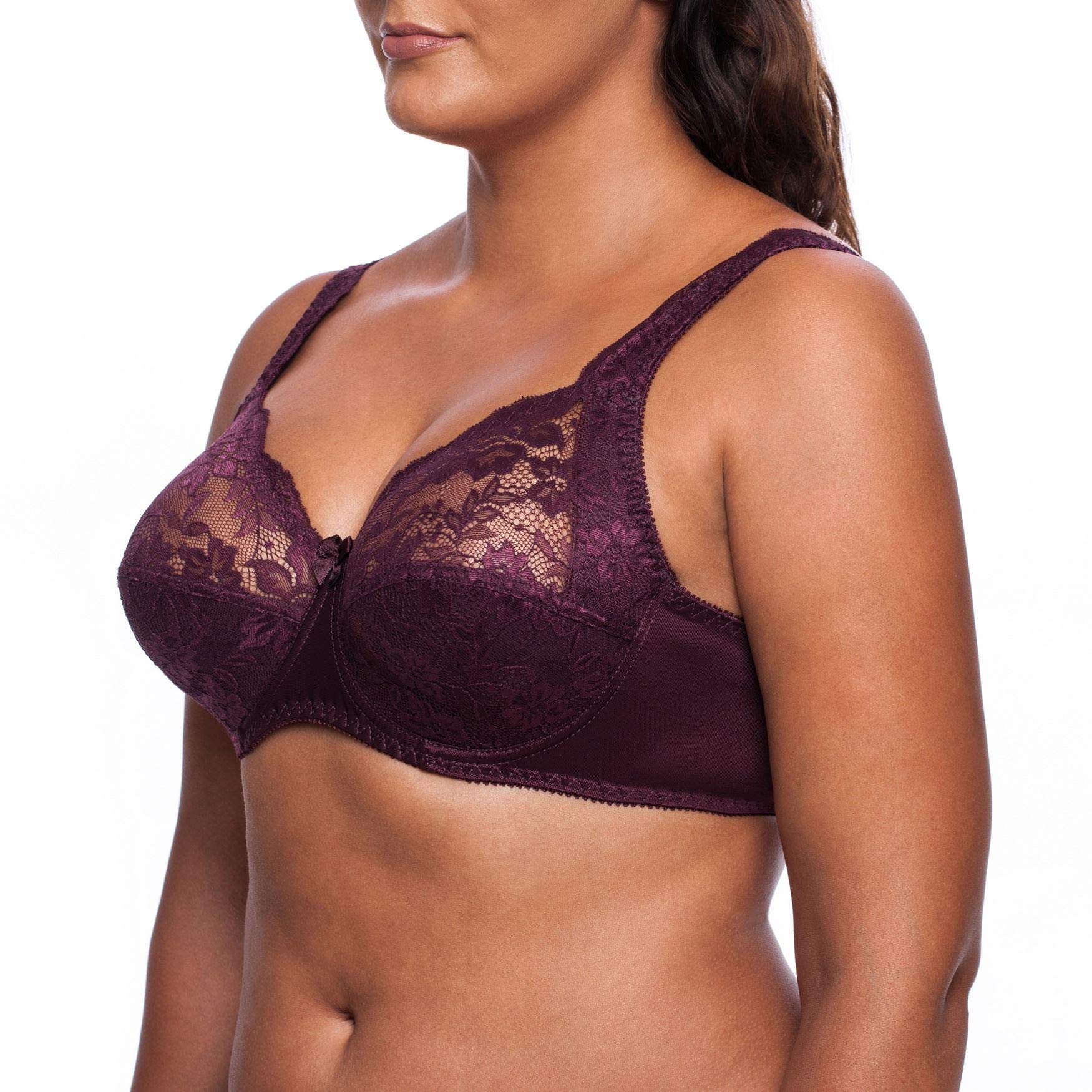 frugue Minimizer Underwire Comfort Unlined Plus Size Bra Purple US 40 C