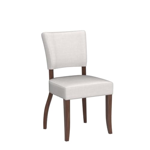 Guyou Farmhouse Cream Dining Chairs Set of 4, Linen Dining Room Chairs with Bronze Nailhead Upholstered Kitchen Side Chairs with Wood Legs for Living Room (Cream)