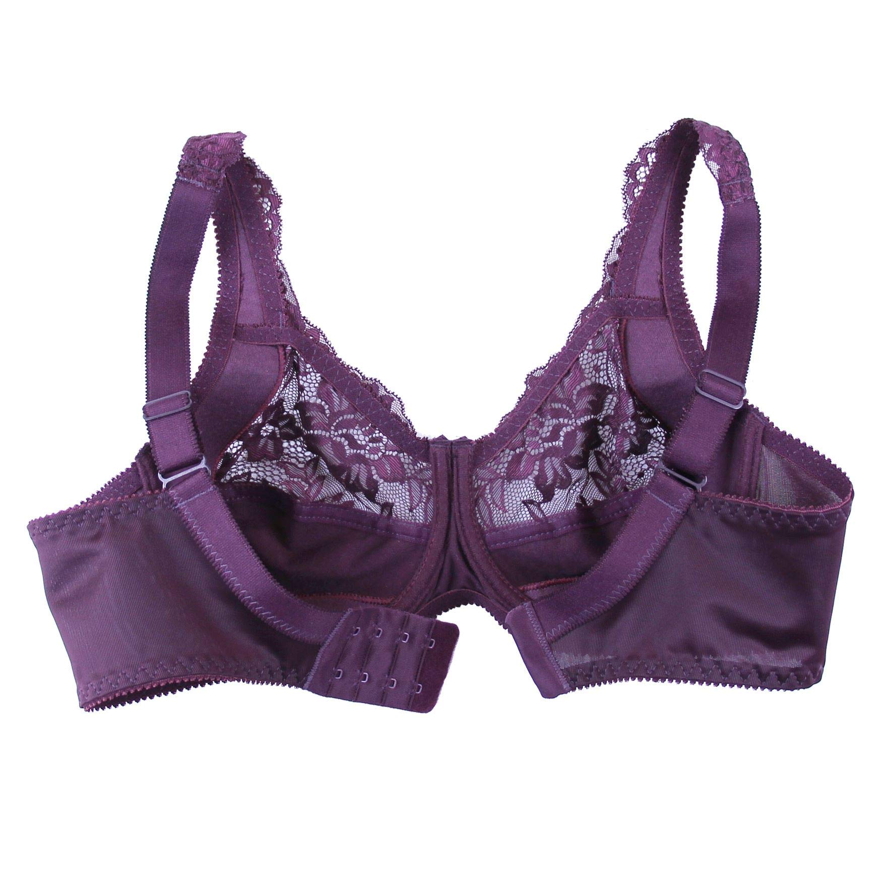 frugue Minimizer Underwire Comfort Unlined Plus Size Bra Purple US 40 C
