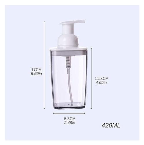 Soap Dispenser Soap Dispenser Transparent Plastic Foaming Soap Dispensers Soap Dispenser Pump for Bathroom Kitchen Bedroom Bottles (Color : Grey(Square))