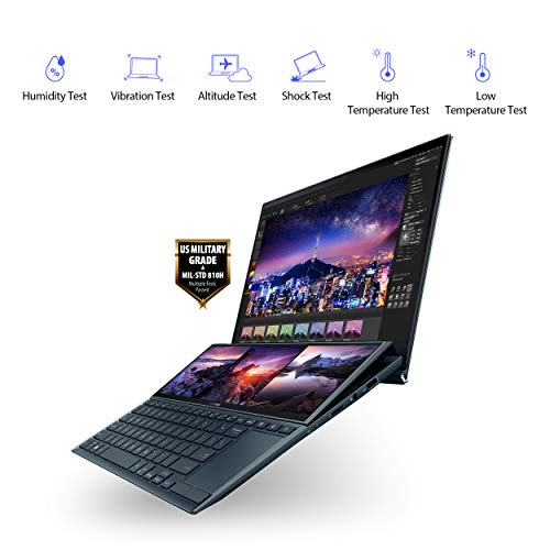 ASUS ZenBook Duo 14 UX482 14” FHD NanoEdge Touch Display, Intel Evo Platform, Core i5-1135G7, 8GB RAM, 512GB PCIe SSD, Innovative ScreenPad Plus, Windows 10 Home, Celestial Blue, UX482EA-ES51T