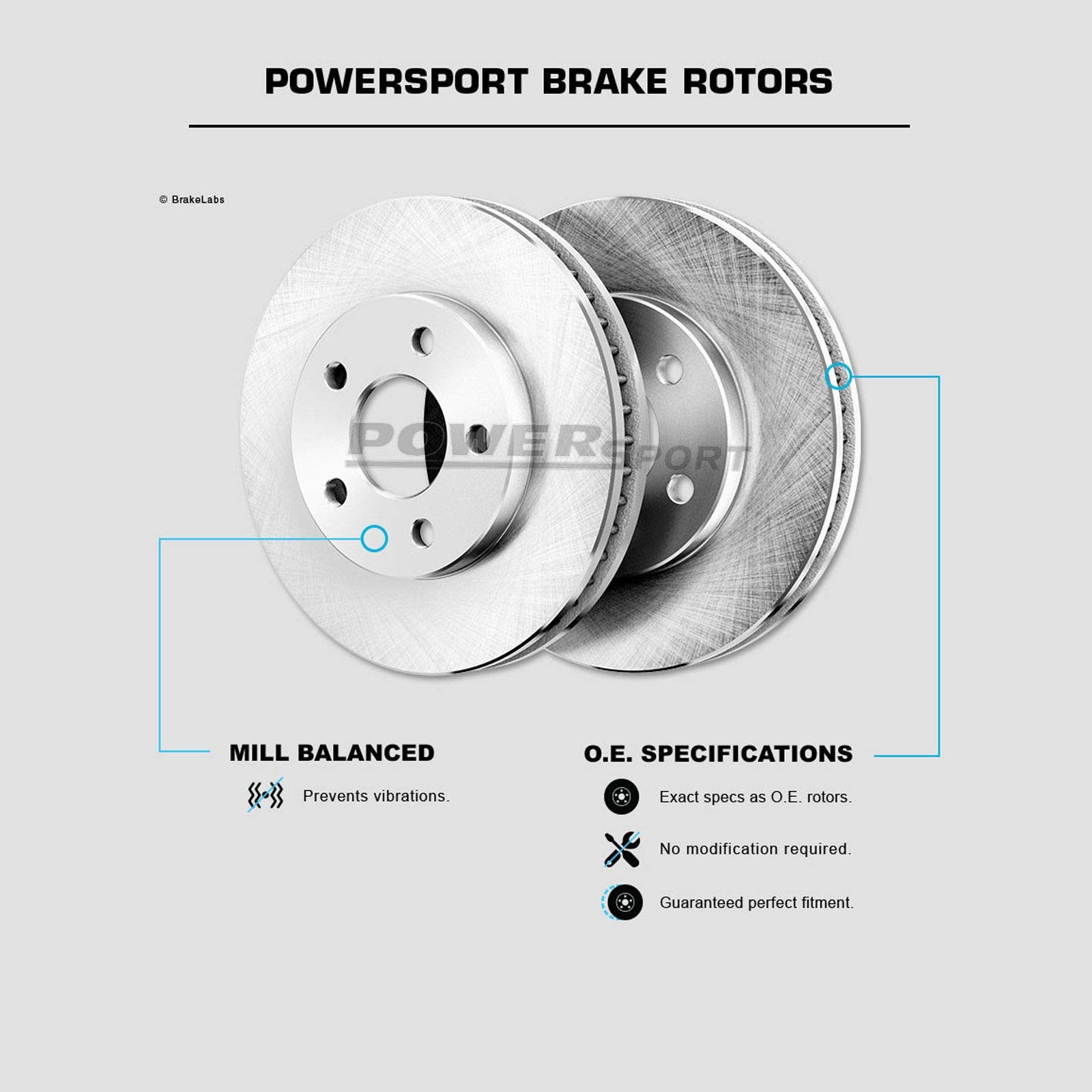 PowerSport Rear Blank Rotors + Ceramic Brake pads BLBR.03006.02