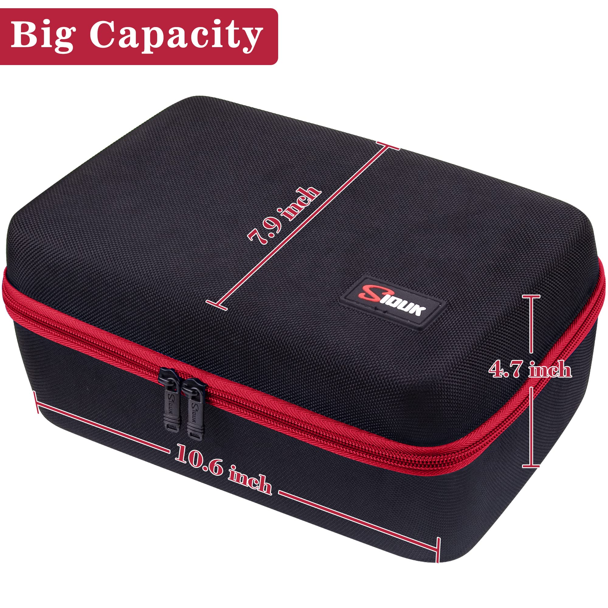 SIQUK Dice Storage Case Big Capacity DND Dice Case Dice Organizer Box With Handle and Double Removable Slotted Tray Dice Organizer Case for Dungeons & Dragons and Other RPG Table Game, Red