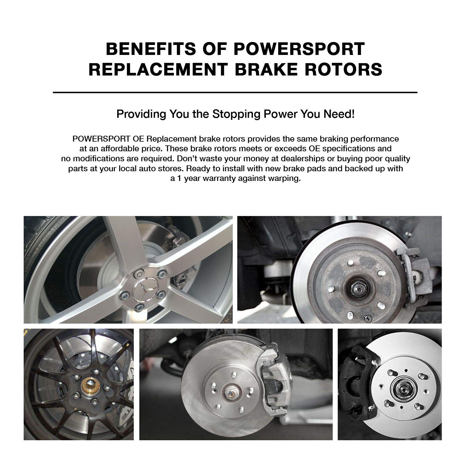 PowerSport Rear Blank Rotors + Ceramic Brake pads BLBR.03006.02