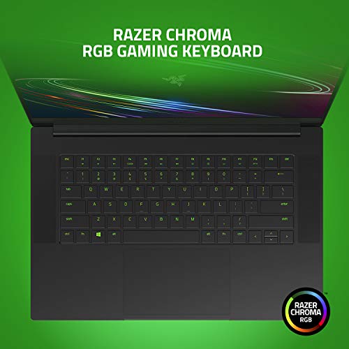 Razer Blade 15 Base Gaming Laptop 2020: Intel Core i7-10750H 6 Core, NVIDIA GeForce RTX 2070 Max-Q, 15.6" FHD 1080p 144Hz, 16GB RAM, 512GB SSD, CNC Aluminum, Chroma RGB Lighting, Thunderbolt 3, Black
