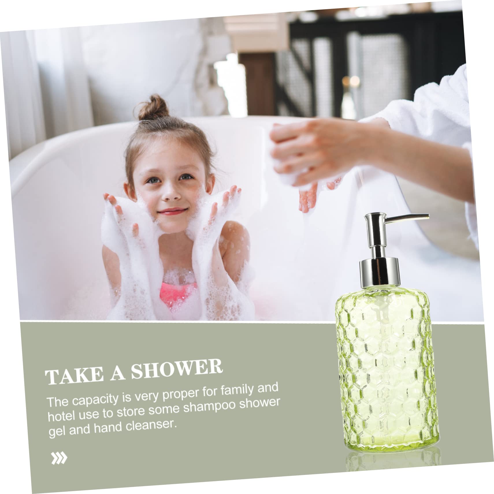 DRESSOOS Refillable Pump Bottle Glass Soap Dispenser for Hand Soap Shampoo Lotion