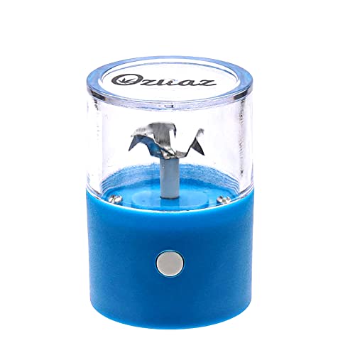 OZUAZ Lid Electric Plastic Grinder Herb Grinder, Blades Updated Spice Grinder, Electric Rechargeable Grinder with Transparent Chamber, High-efficiency, Portable and Waterproof coffee Grinder(Black)