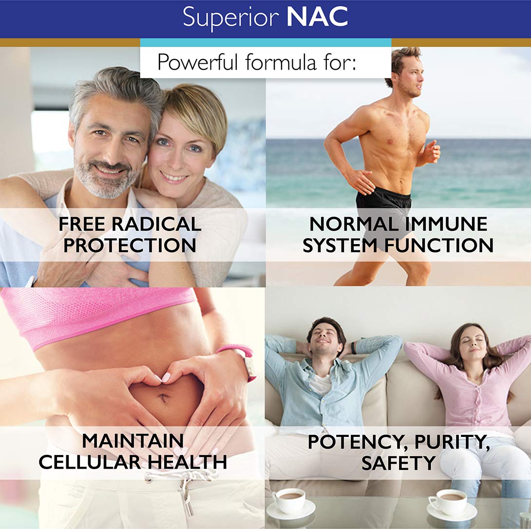 Superior Labs - NAC (N-Acetyl Cysteine) - Dietary Supplement with Selenium - 1,200mg, 150 vegetable capsules - Free Radical Protection - Normal Immune System Function - Maintains Cellular Health