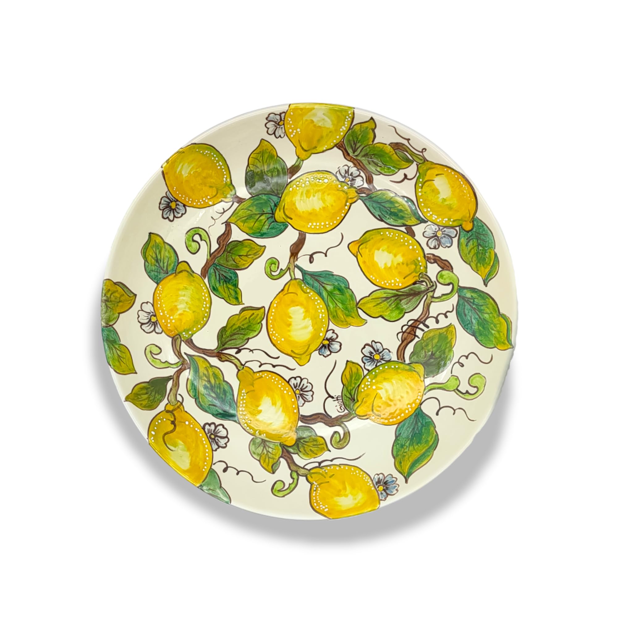 X Large Ceramic Bowl for Kitchen - Italian dinnerware pasta bowl - Platter serving tray - Hand painted Tuscan pottery bowls - Made in Italy plates set - Ceramics salad tuscan soul pottery