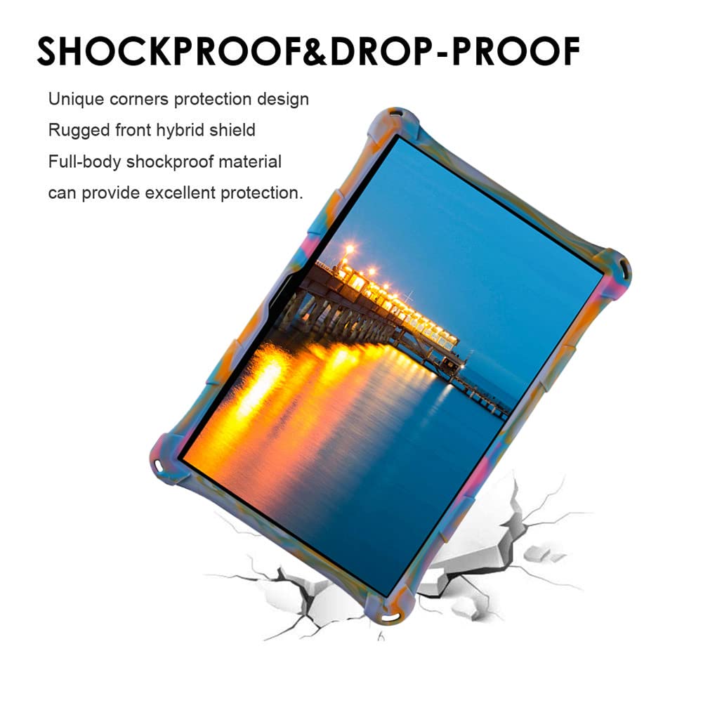Case for VASTKING KingPad K10 / Z10 10 inch Tablet Case, MARVUE Pad M10 10.1 inch/Vastking KingPad K10 Pro Tablet Soft Silicone Stand Cover Case with Shoulder Strap(Purple Rose)