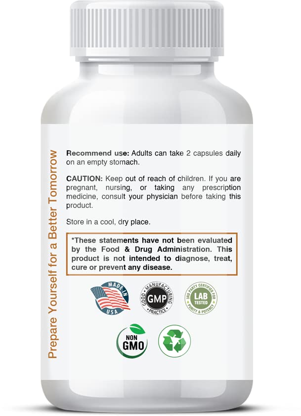 Balance Breens Extra Strength L-Tyrosine 1000mg Supplement - 90 Gluten-Free Non-GMO Capsules