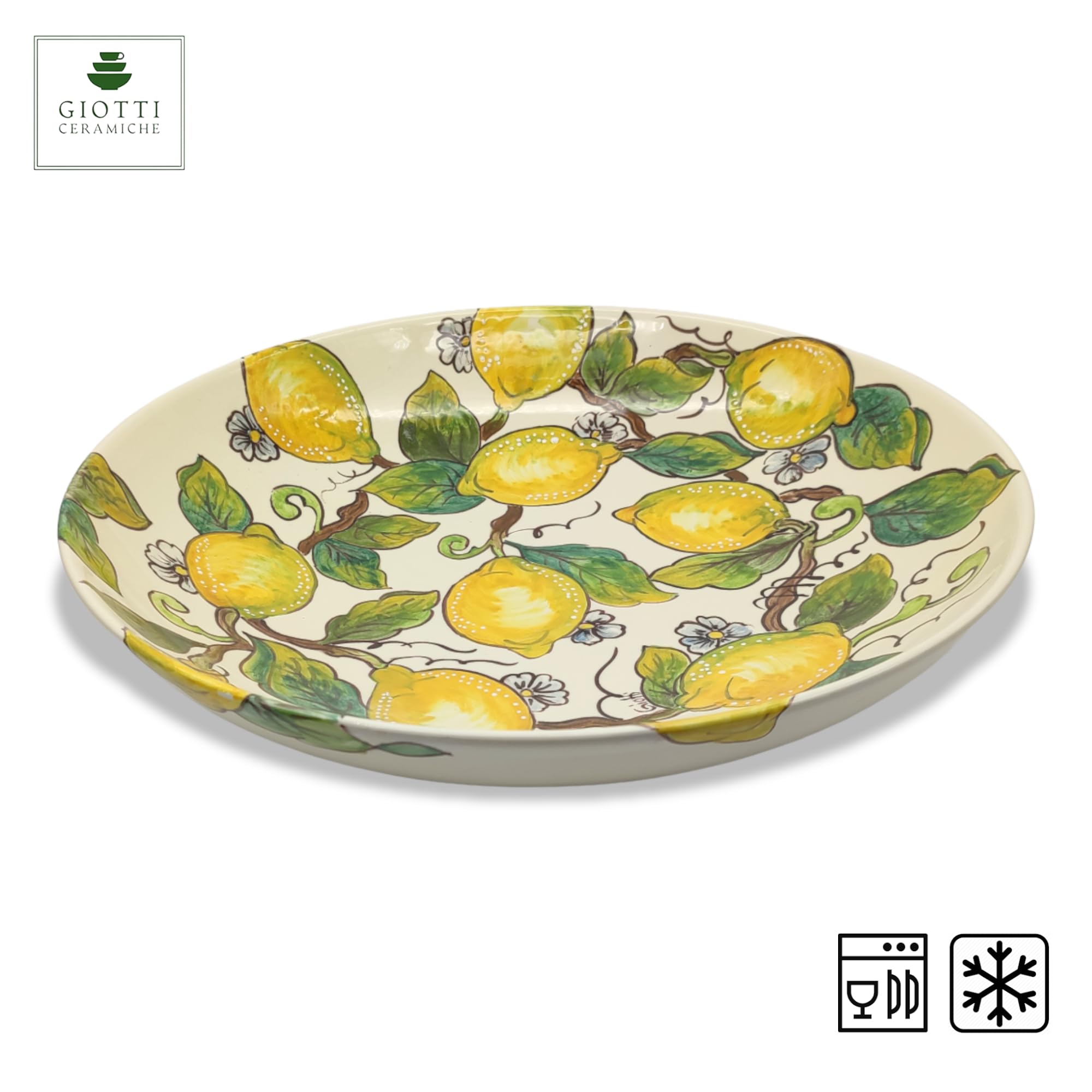 X Large Ceramic Bowl for Kitchen - Italian dinnerware pasta bowl - Platter serving tray - Hand painted Tuscan pottery bowls - Made in Italy plates set - Ceramics salad tuscan soul pottery