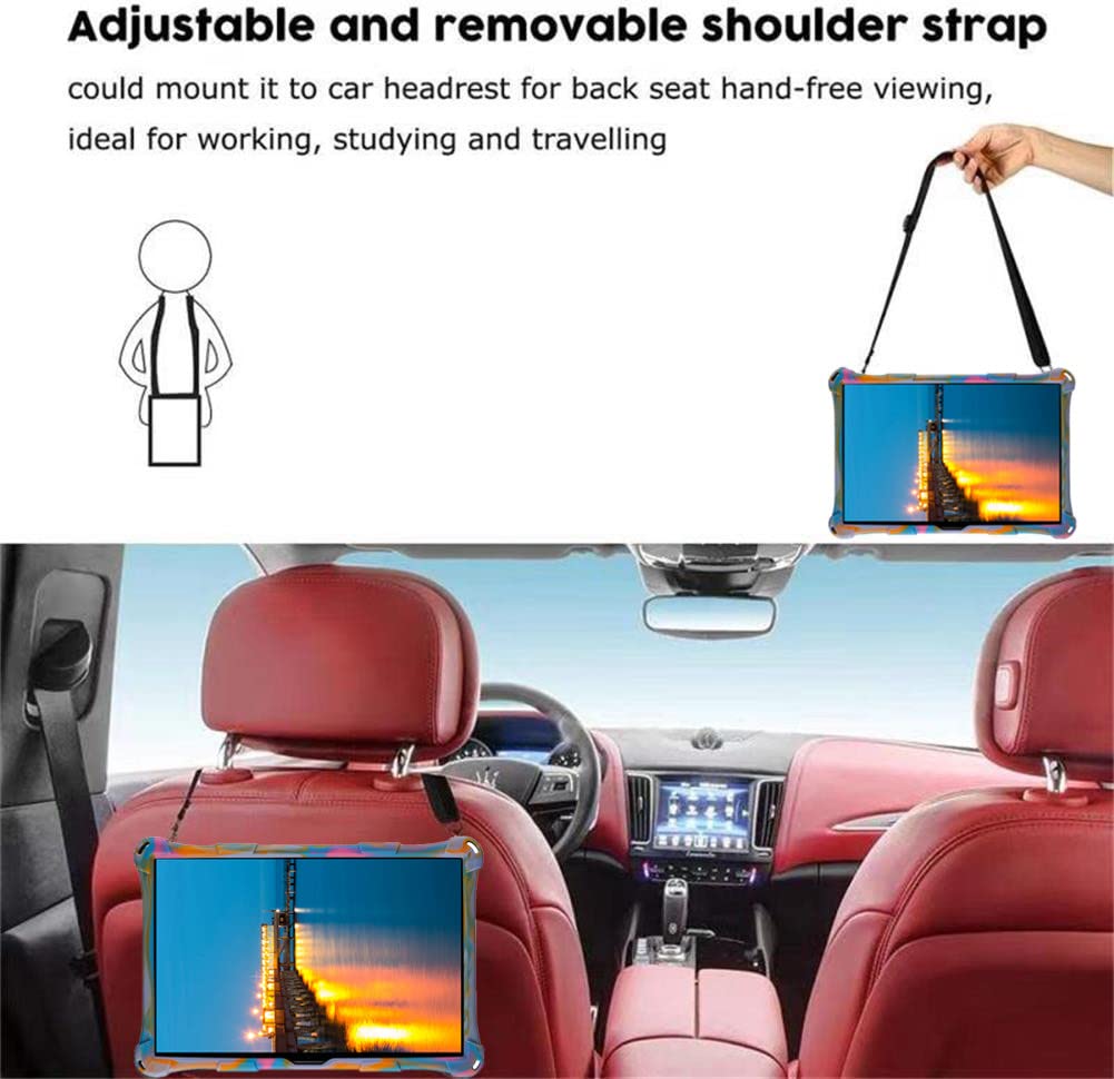 Case for VASTKING KingPad K10 / Z10 10 inch Tablet Case, MARVUE Pad M10 10.1 inch/Vastking KingPad K10 Pro Tablet Soft Silicone Stand Cover Case with Shoulder Strap(Purple Rose)