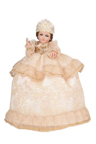 A&C Quinceañeras and More vestido para Divina Infantita Reyna de la bondad Holy Infant Mary dress Reyna de la Bondad, ropon para infantita, Vestido para infantita (40 centimeters)