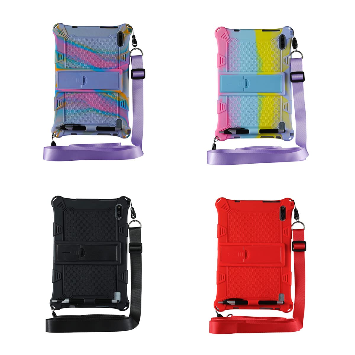 Case for VASTKING KingPad K10 / Z10 10 inch Tablet Case, MARVUE Pad M10 10.1 inch/Vastking KingPad K10 Pro Tablet Soft Silicone Stand Cover Case with Shoulder Strap(Purple Rose)