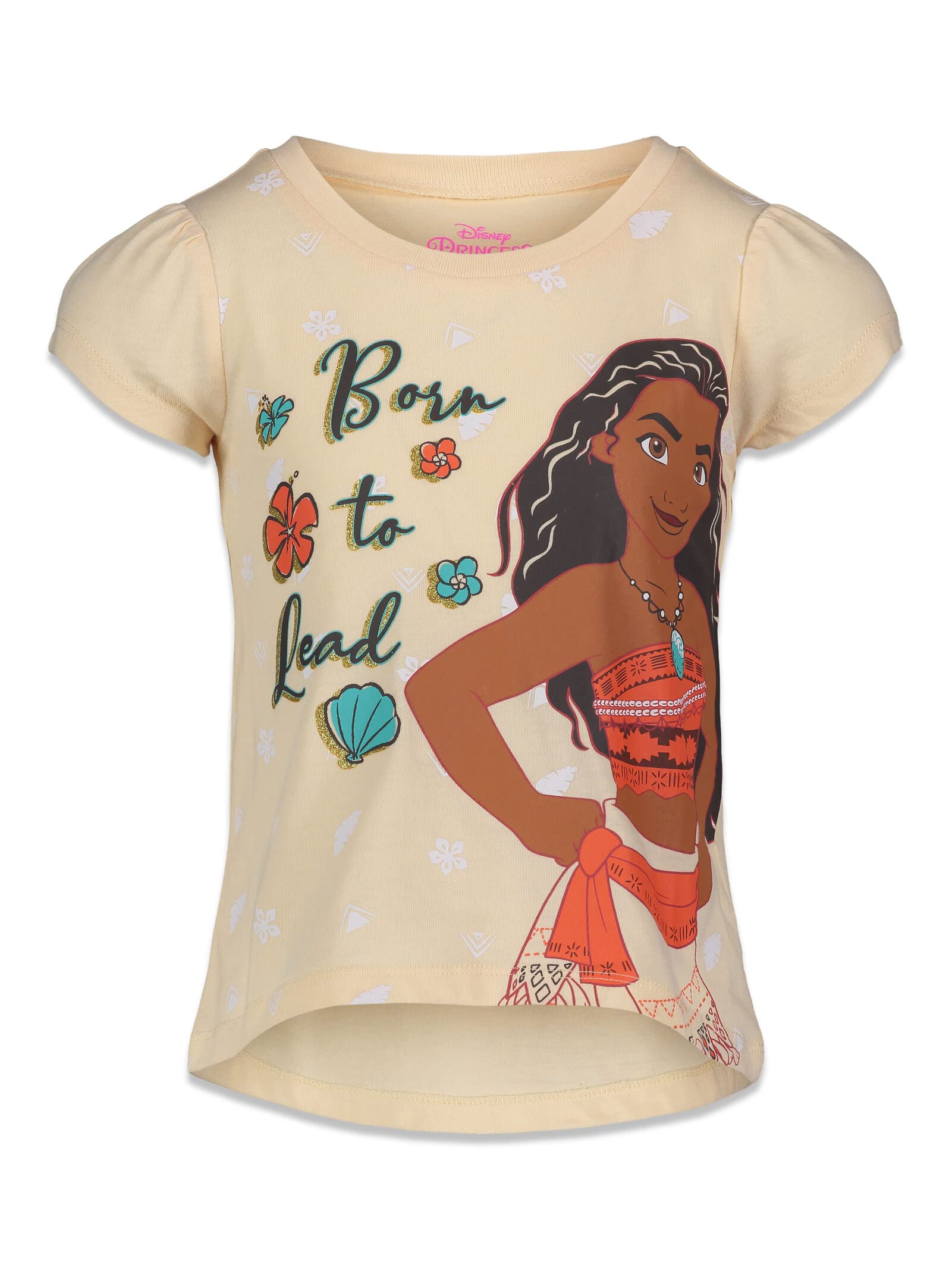 Princess Mulan Tiana Rapunzel Moana Big Girls 4 Pack T-Shirts 14-16