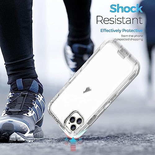 ORIbox for iPhone 14 Pro Case Clear, [10 FT Military Grade Drop Protection], Transparent Heavy Duty Shockproof Anti-Fall Case for iPhone 14 Pro Phone Case,6.1 inch,3 in 1, Crystal Clear