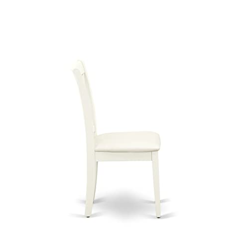 East West Furniture HBCL3-LWH-C 3 Piece Dining Table Set for Small Spaces Contains a Round Dining Room Table with Pedestal and 2 Linen Fabric Upholstered Chairs, 42x42 Inch, Linen White