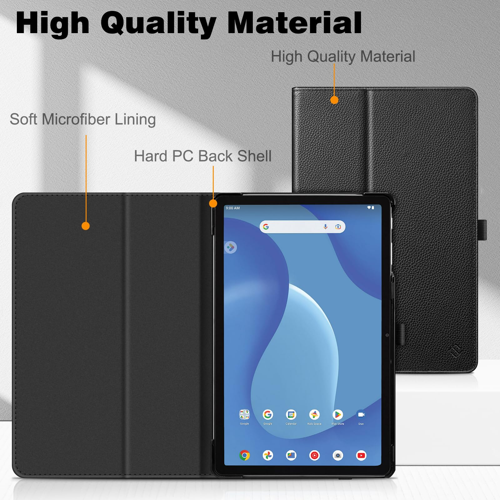 Fintie Case for Onn 11 Tablet Pro (2023 Model) - Premium Vegan Leather Folio Protective Stand Cover, Auto Wake/Sleep Stand Folio Cove for ONN Pro 11 inch Android Tablet 100110027, Black
