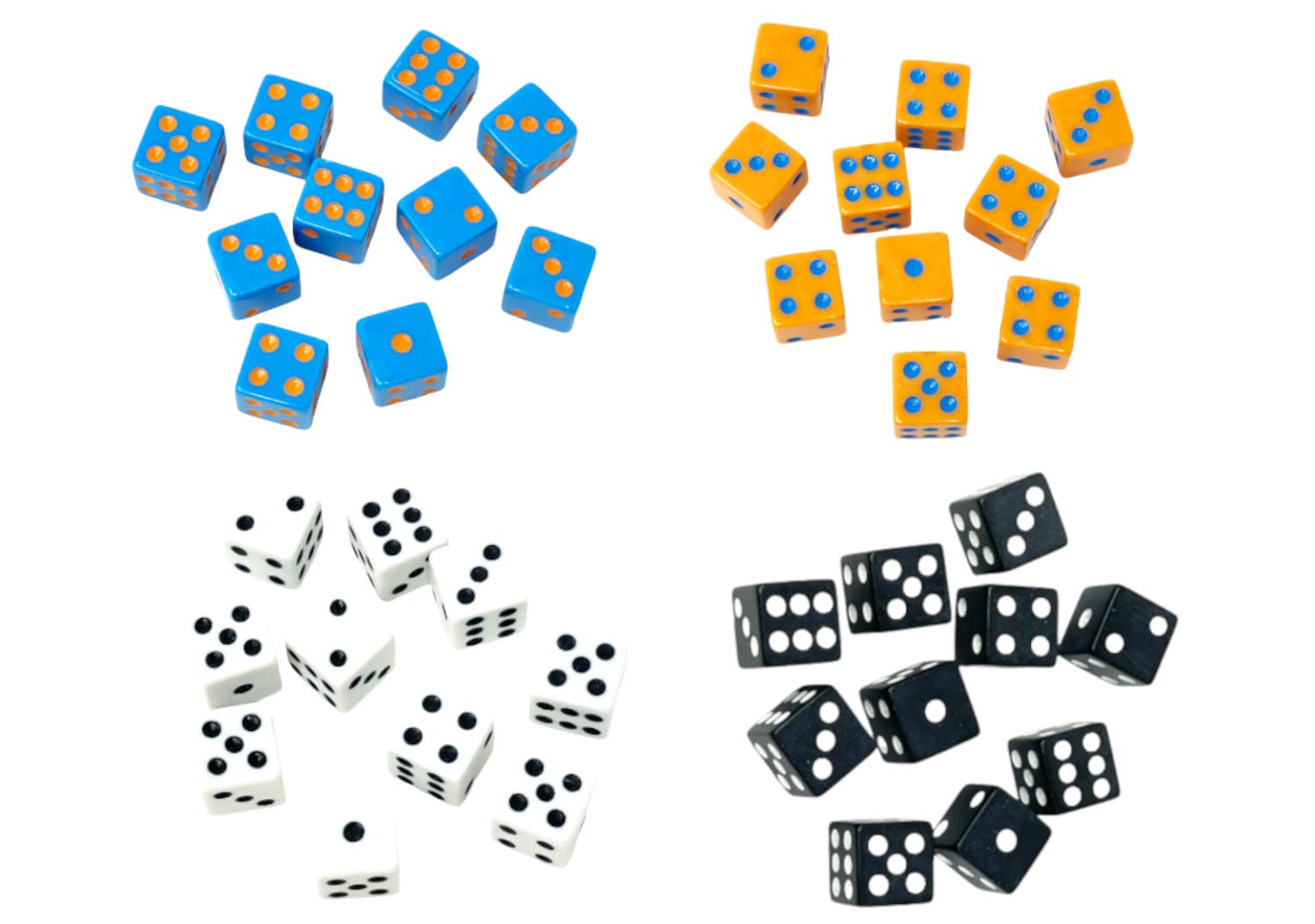 Regal Games Velocity Dice Game Set with Case - Square Dice Colored Set for Family Game Night - 2 to 4 Player (40 Dices)