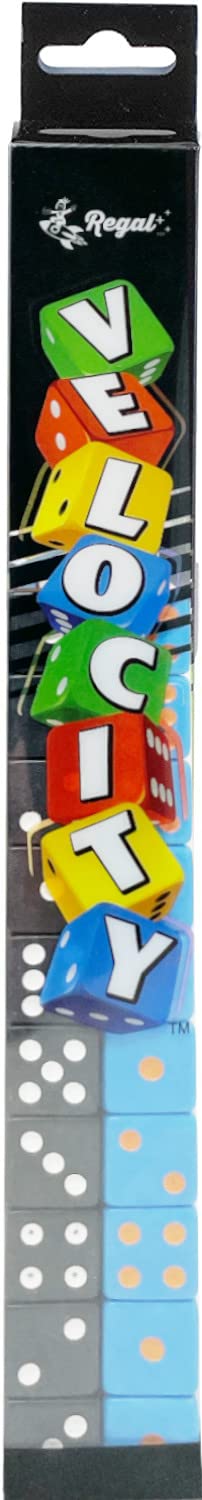Regal Games Velocity Dice Game Set with Case - Square Dice Colored Set for Family Game Night - 2 to 4 Player (40 Dices)