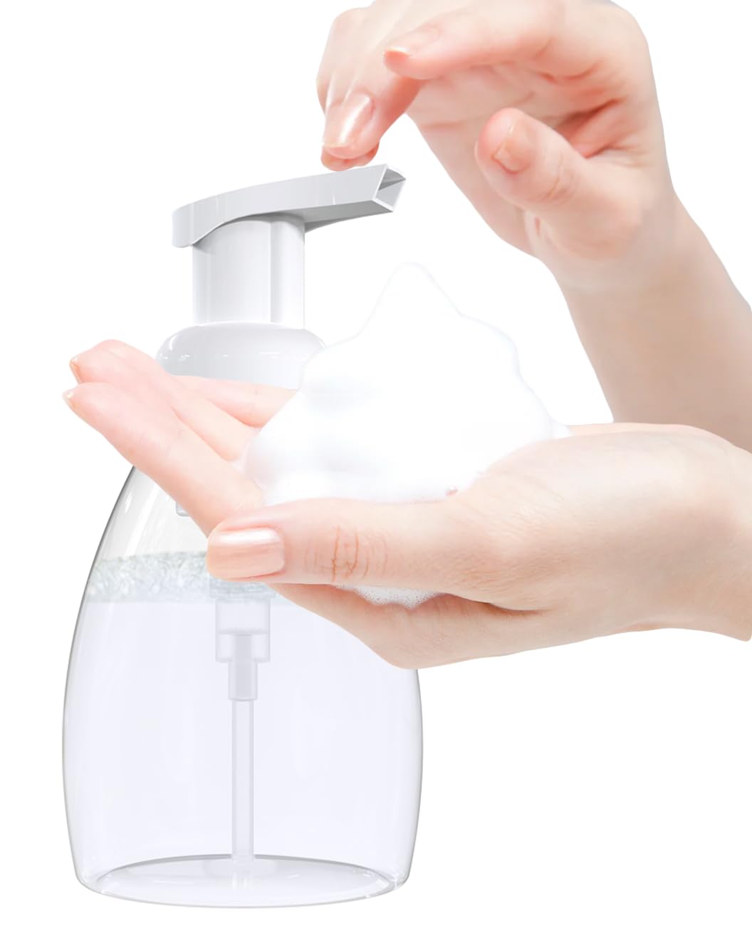 BRIGHTFROM Foaming Soap Dispenser Pump Bottles, BPA Free Empty Refillable Plastic Container for Liquid Soap - Kitchen, Bathroom, Commercial - 8oz (250ml) Pack of 2 Clear