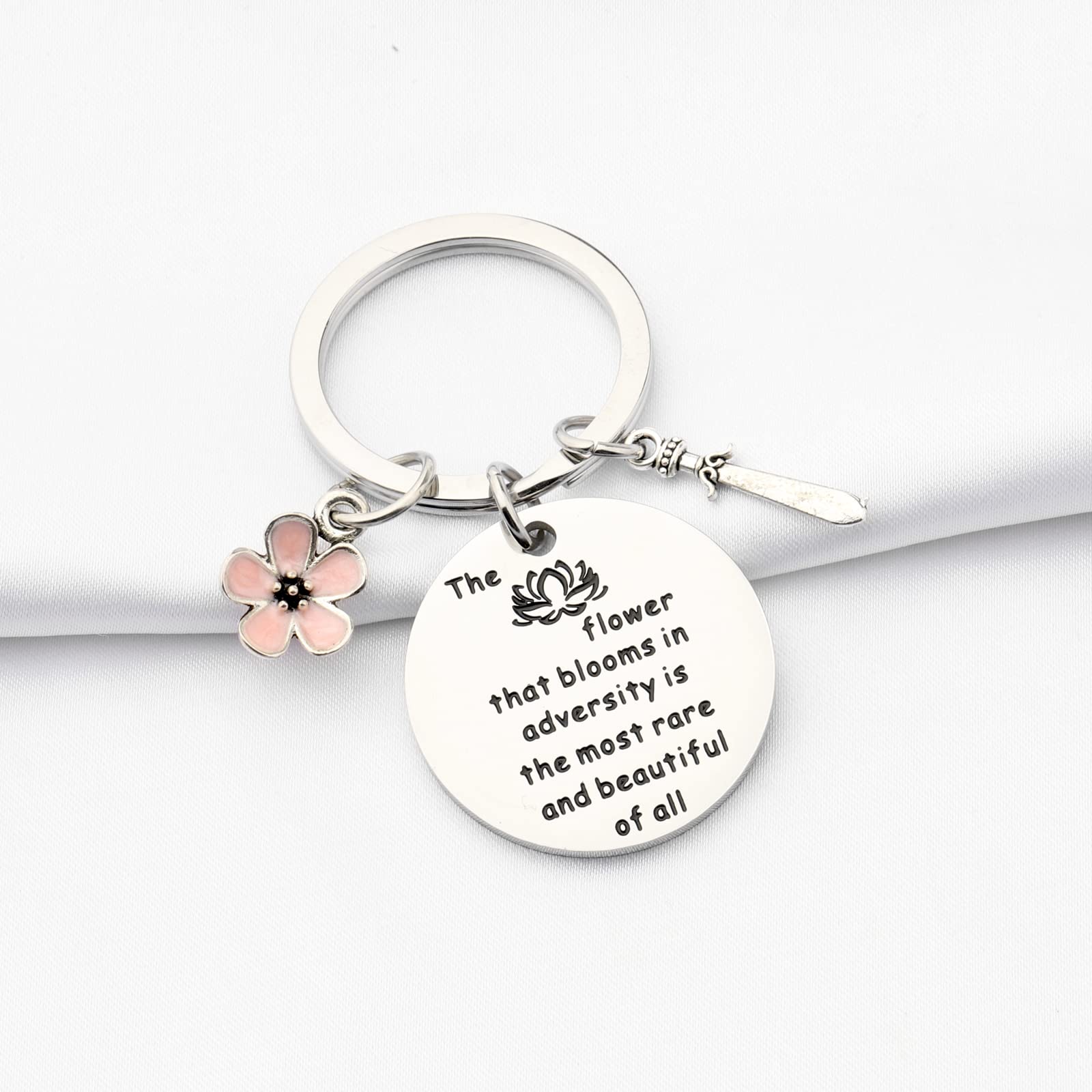 Princess Mulan Inspired Cuff Bracelet Keychain The Flower That Blooms in Adversity Jewelry Gift for Her (keychain S)