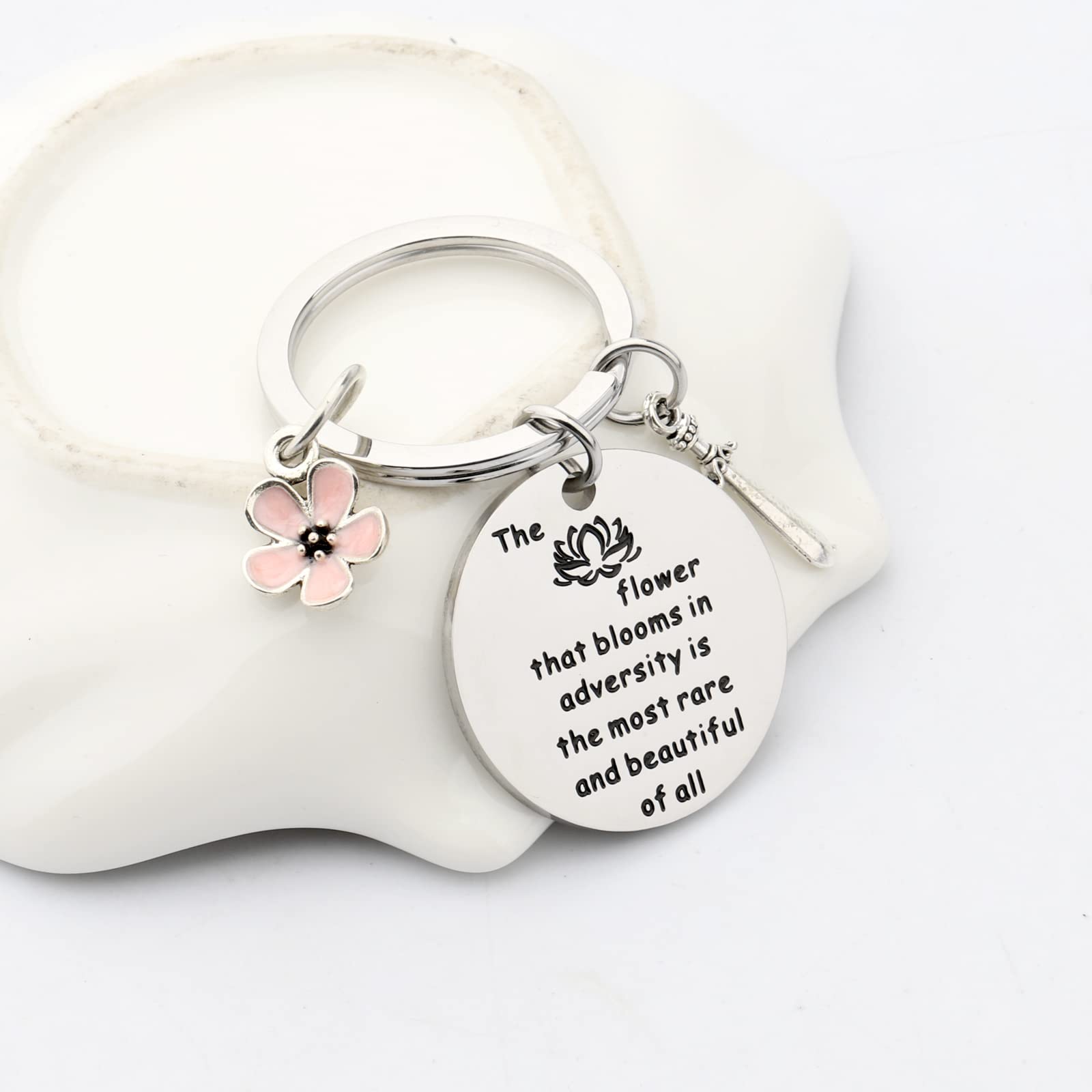 Princess Mulan Inspired Cuff Bracelet Keychain The Flower That Blooms in Adversity Jewelry Gift for Her (keychain S)