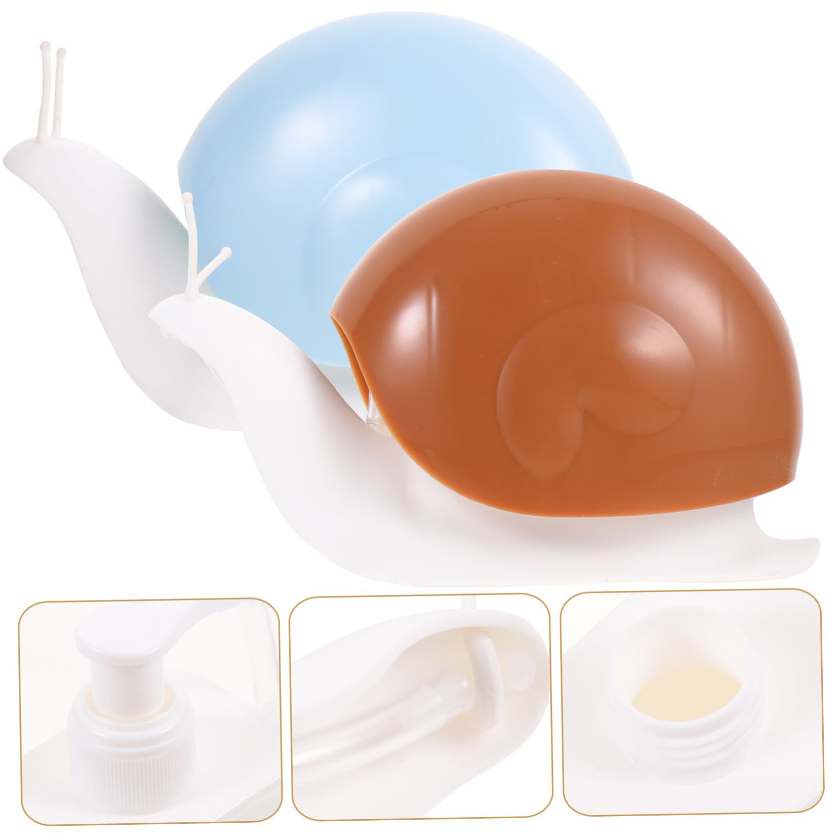 HOMSFOU 4 Pcs Soap Dispenser Lotion Soap Pump Dispenser Guest Bathroom Essential Snail Shampoo Dispenser Empty Shampoo Bottle Countertop Soap Hand Soap Pump Filling Dish Soap Pp