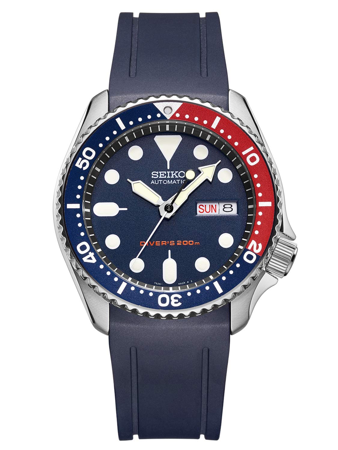 Crafter Blue CB05 Curved End Watch Band Quick Release Soft Rubber Strap Replacement for Seiko Skx Series SKX007, SKX009 and SKX011 and Sports 5 Series: SRPD51K1, SRPD53k1, SRPD55K1 etc - Orange