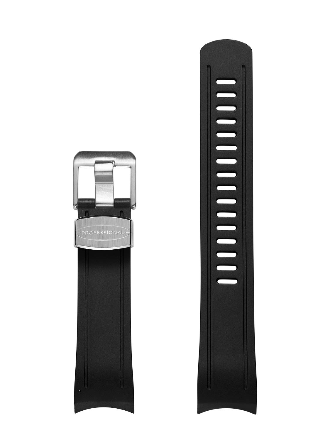 Crafter Blue CB05 Curved End Watch Band Quick Release Soft Rubber Strap Replacement for Seiko Skx Series SKX007, SKX009 and SKX011 and Sports 5 Series: SRPD51K1, SRPD53k1, SRPD55K1 etc - Orange