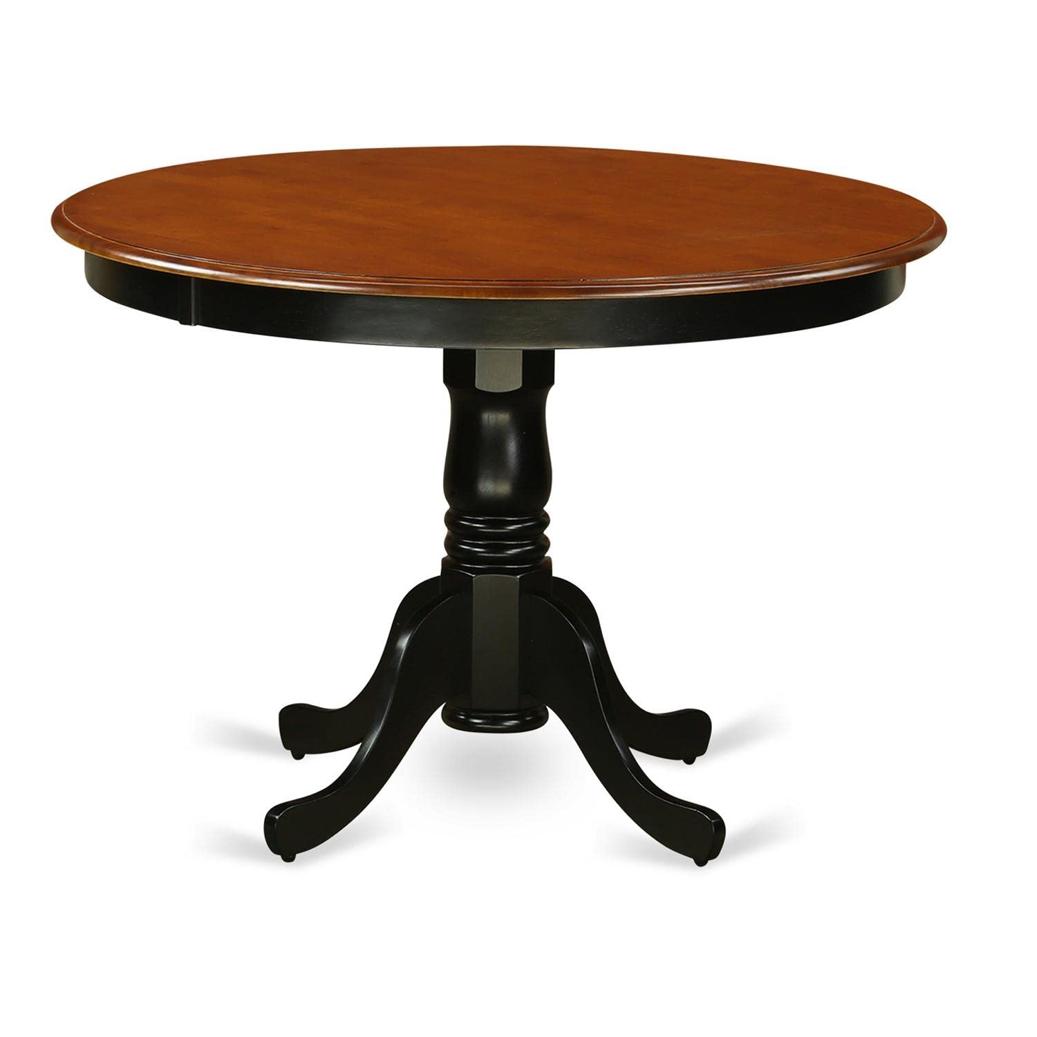 East West Furniture Hartland 3 Piece Kitchen Set Contains a Round Table with Pedestal and 2 Dining Room Chairs, 42x42 Inch, Black & Cherry