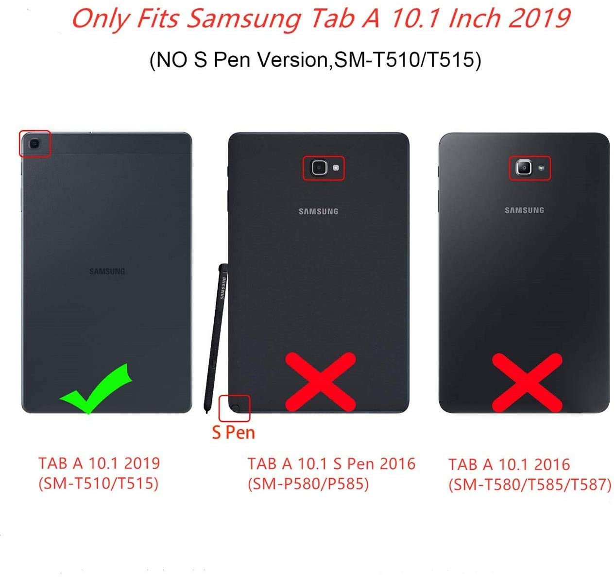 Case for Samsung Galaxy Tab A 10.1 2019, 360 Degree Rotating Stand Smart Case for Samsung Tab A 10.1 Inch Tablet [SM-T510/T515] 2019 Release (Love Heart)