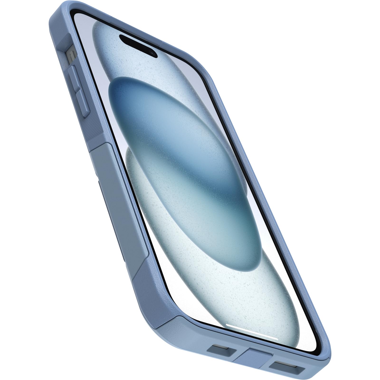 OtterBox iPhone 15 Plus and iPhone 14 Plus Commuter Series Case - Crisp Denim (Blue), Slim & Tough, Pocket-Friendly, with Port Protection