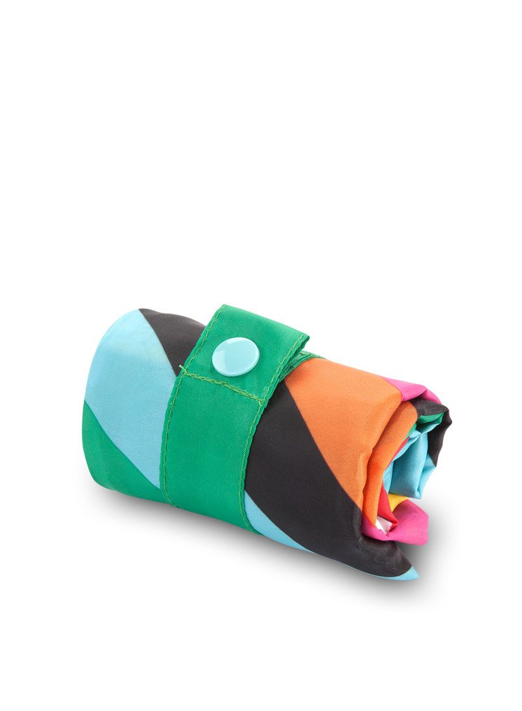 LOQI Pop Stripes Reusable Shopping Bag, Multicolor