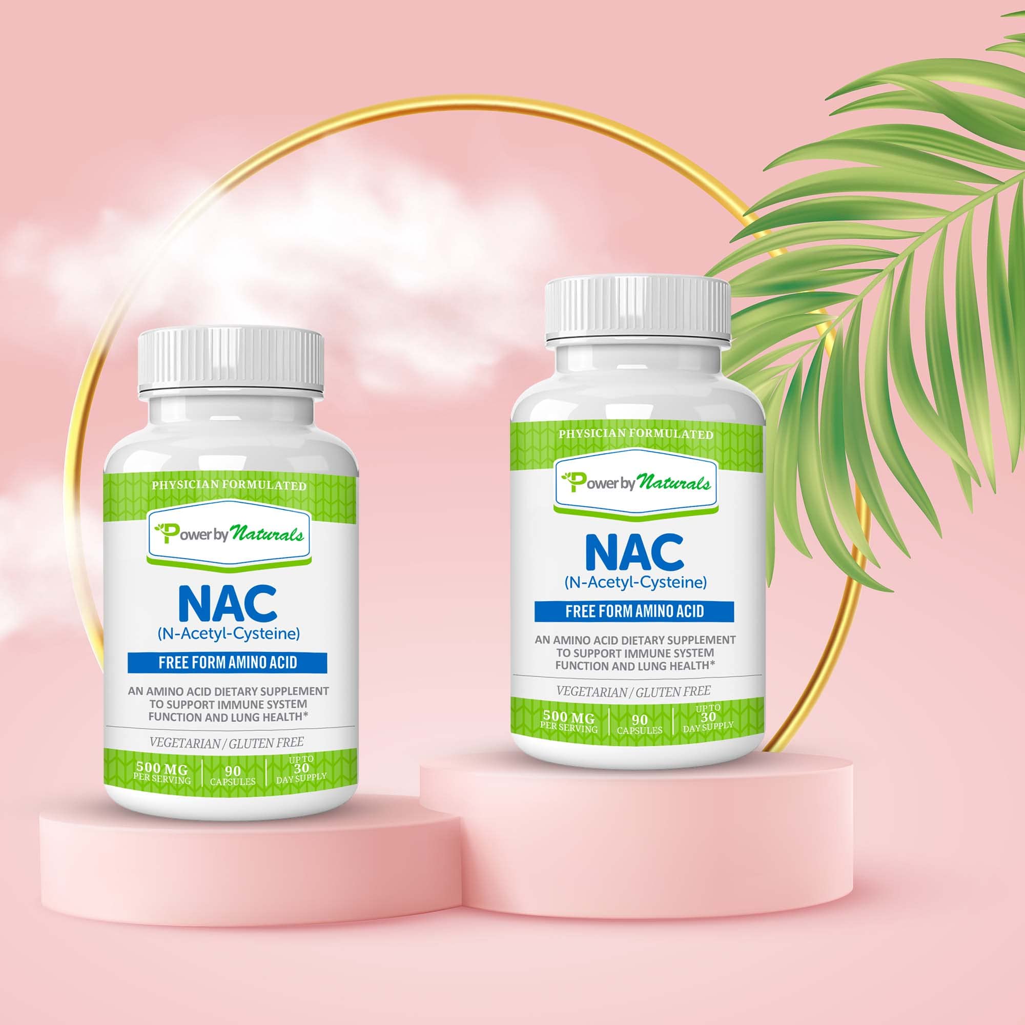 Power By Naturals NAC Supplement N-Acetyl Cysteine β NAC 1000mg Serving Per 2 Capsules - Antioxidant Amino Acids Supplement for Liver Lung Support & Glutathione Boost - Pure NAC Supplement, 90Ct.
