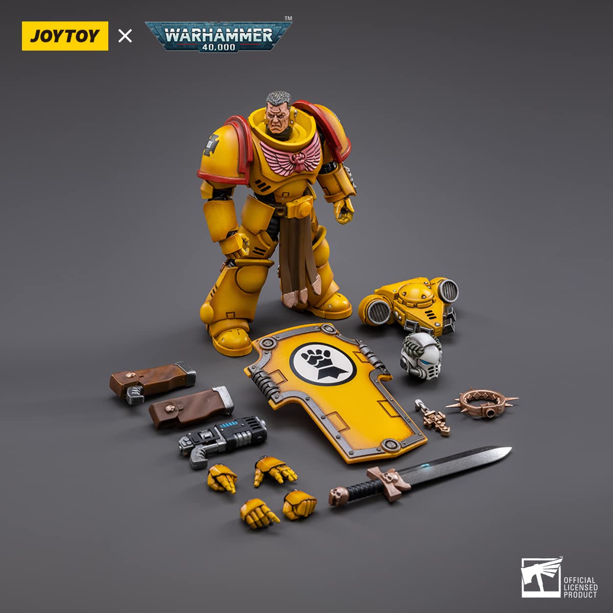 JOYTOY Warhammer 40,000 1/18 Action Figure Imperial Fists Veteran Brother Thracius Model(5.1Inch)