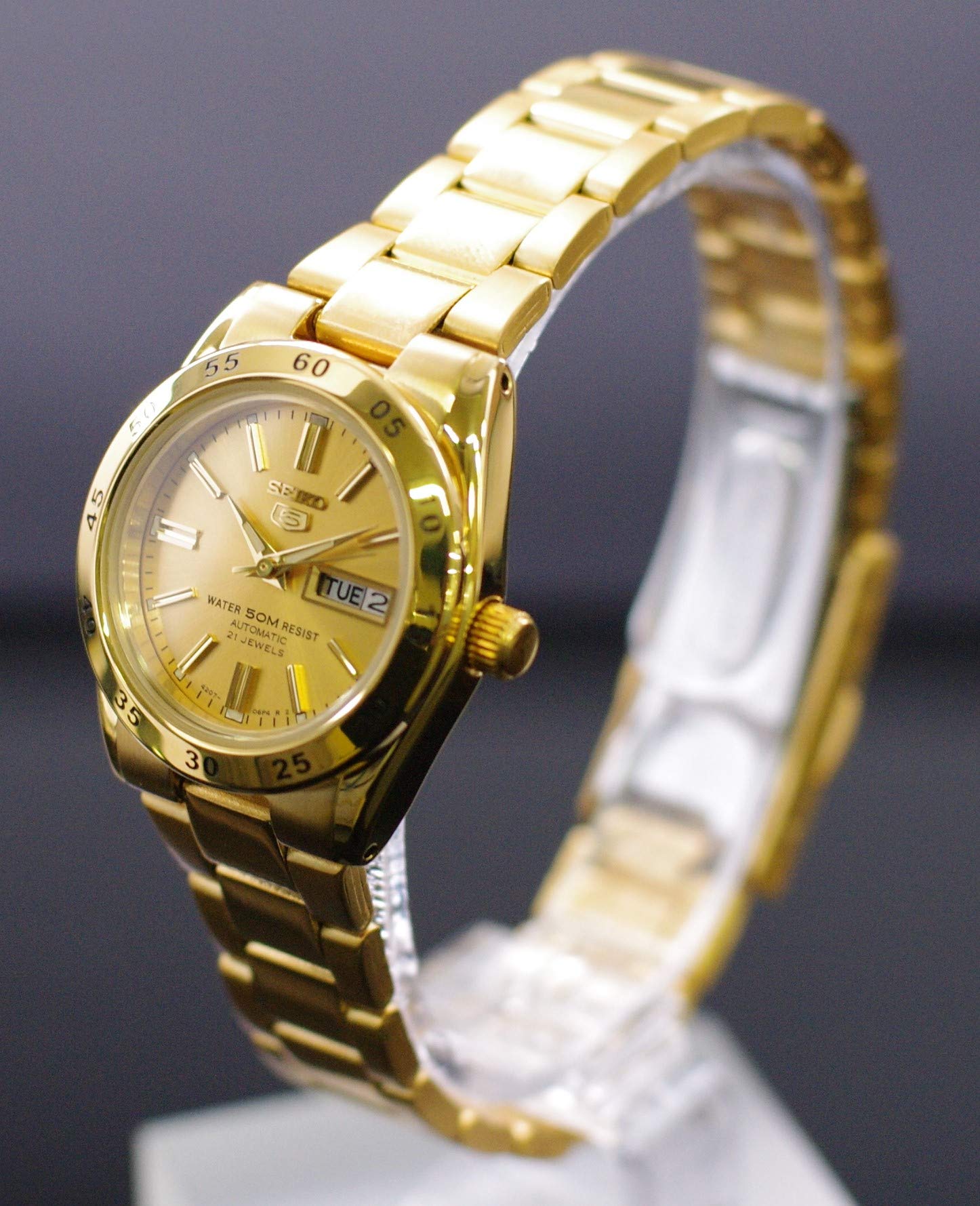 SEIKO 5 Sports Automatic Gold Dial Ladies Watch SYMG44K1