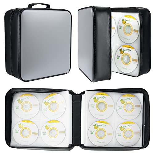 TIMCORR CD Case DVD Storage Case: 432 Capacity Hard Plastic DVD Case Holder Organizer Portable CD Wallet Binder Disc Holder Folder Blu Ray Album Sleeves for Car Home Travel | Audio Music (Grey)