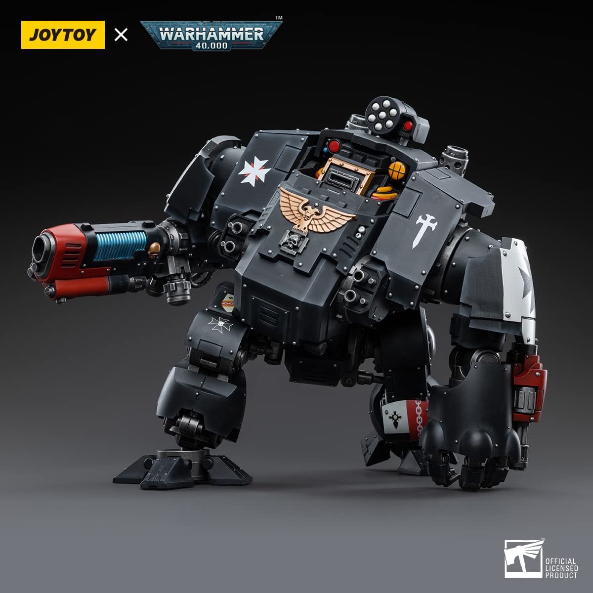 Pipigirl JoyToy × Warhammer Genuine License 1/18 Soldier Action Figures, 4inch Army Military Extreme Warrior Models Kits (Black Templars Redemptor Dreadnought)