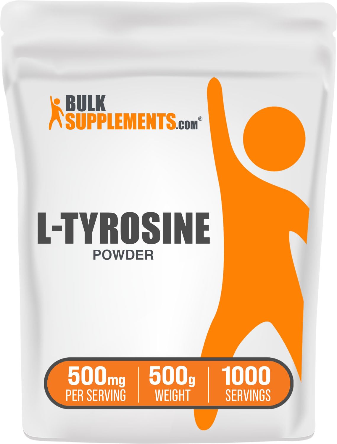 BulkSupplements.com L-Tyrosine Powder -Tyrosine Supplement, Tyrosine Powder, Tyrosine 500mg - Amino Acid Supplement, Unflavored & Gluten Free - 500mg per Serving, 500g (1.1 lbs) (Pack of 1)