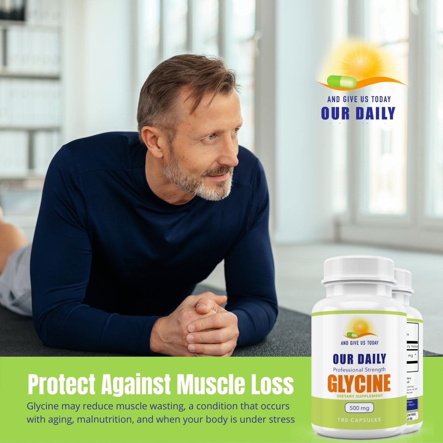 Our Daily Vites Glycine Supplement - Pure 500mg Amino Acid Supplement - 180 Capsules
