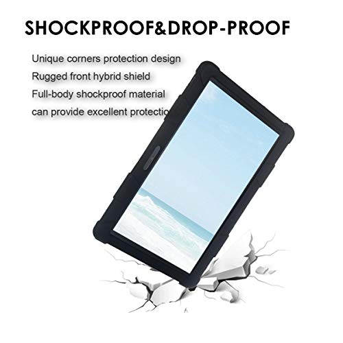 HLWQ Case for MEBERRY M7 Tablet 10 Inch/AOYODKG A22 10/Pavoma 10 G3/Llltrade 10, Anti-Slip Soft Silicone Case with Stand (Black)