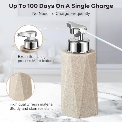 Phneems Automatic Foaming Soap Dispenser - Touchless, Rechargeable, Smart Electric for Bathroom, Kitchen, Commercial Use