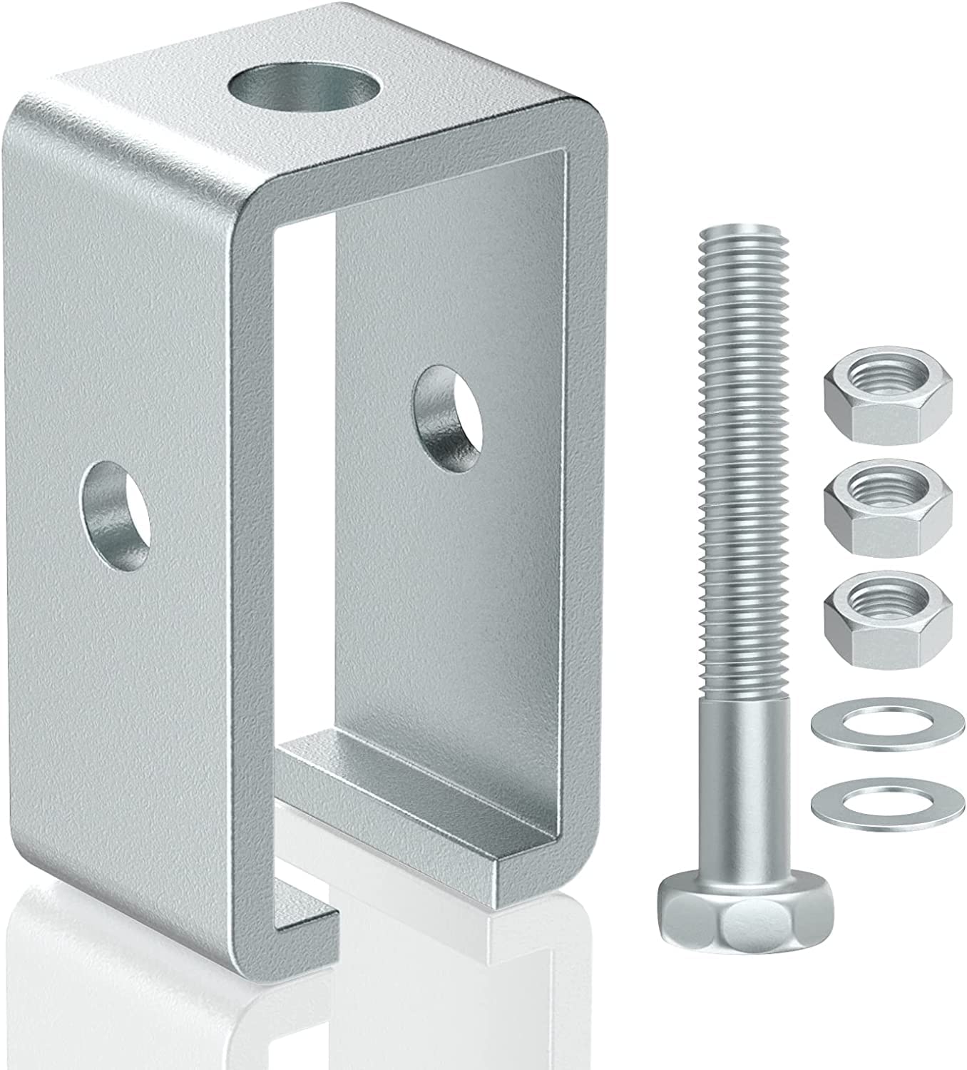 8 Pack Channel Trolley Track Support Hanger Bracket for All 1-5/8" Strut Channel,Heavy-Duty Steel Support Bracket,Trolley Strut Hangers w/Bolt &Nut for Punching Bag,Electric Hoist &Rolling Door