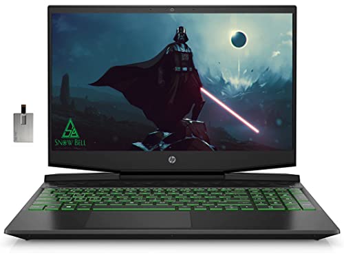 HP 2022 Pavilion Gaming 15.6" FHD IPS Laptop, AMD Ryzen 5-5600H (Beats i7-9750H), 16GB RAM, 1TB HDD+256GB SSD, Backlit Keyboard, GeForce GTX 1650, Win 11, Acid Green, 32GB SnowBell USB Card