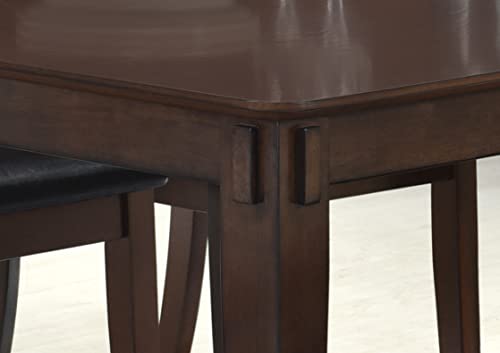 Liveasy Furniture Dining Room Table Set for 6, Kitchen Table with Bench and Chairs Set (Set of 6) Dinette Table with Chairs and Bench (Ladder-Back)